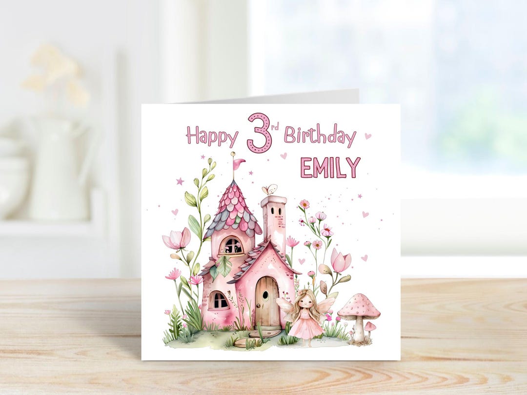 Personalized Fairy Birthday Card, Fairy Age Card, Fairy Age and Name ...