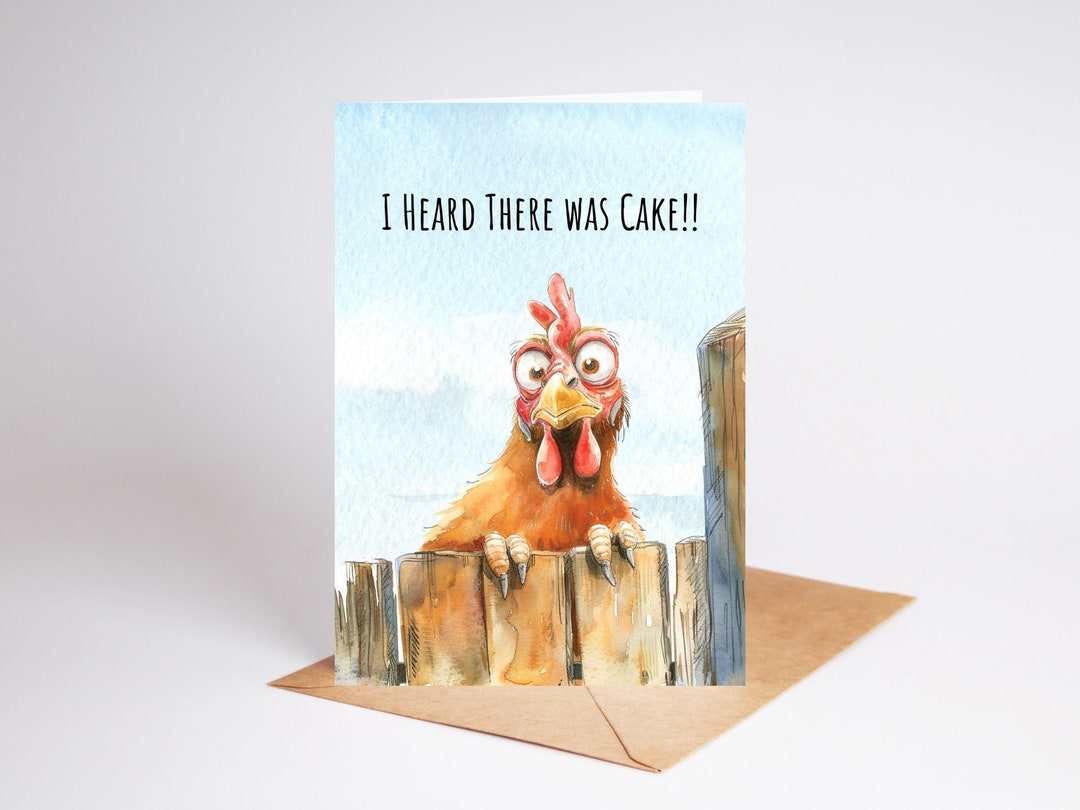 Chicken Birthday Card, Funny Chicken Birthday Card, Hen Birthday Card ...
