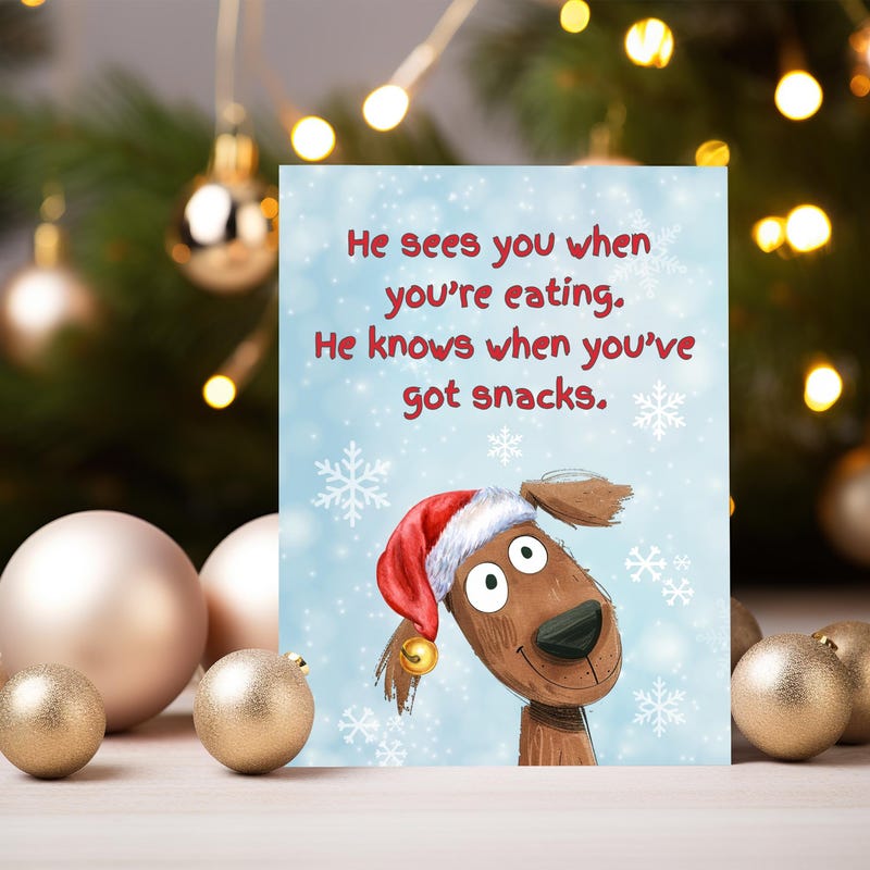 Funny Dog Christmas Cards - Etsy