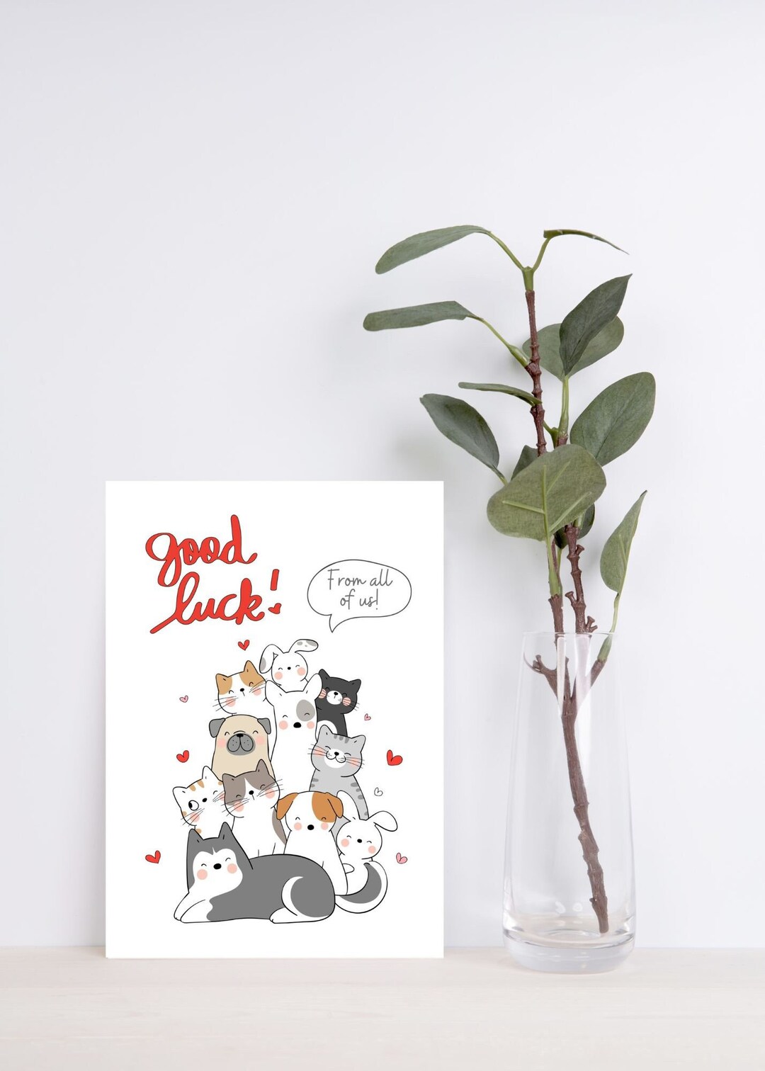 Good Luck Card Good Luck From All of Us Card New Job Card Leaving Card ...