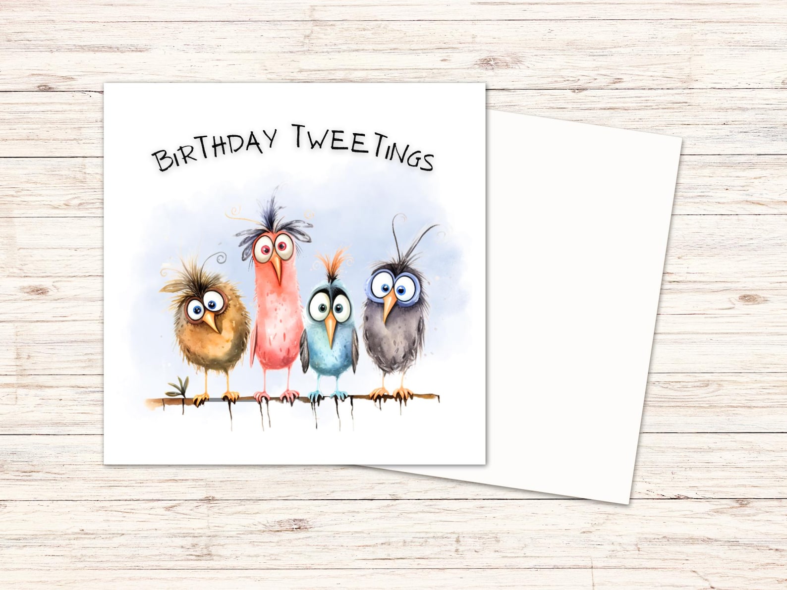 Birds Birthday Card, Birthday Tweetings Card, Funny Birds Birthday Card ...