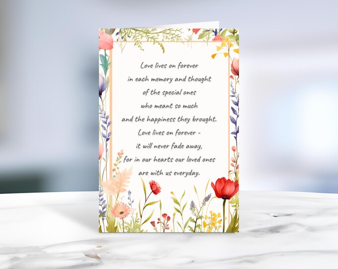 Condolence Card, Sympathy Card, Thinking of You Card, Floral Sympathy ...