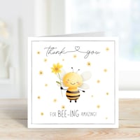Bumble Bee Thank You Card, Printable, Diy, Sunflower Design ...