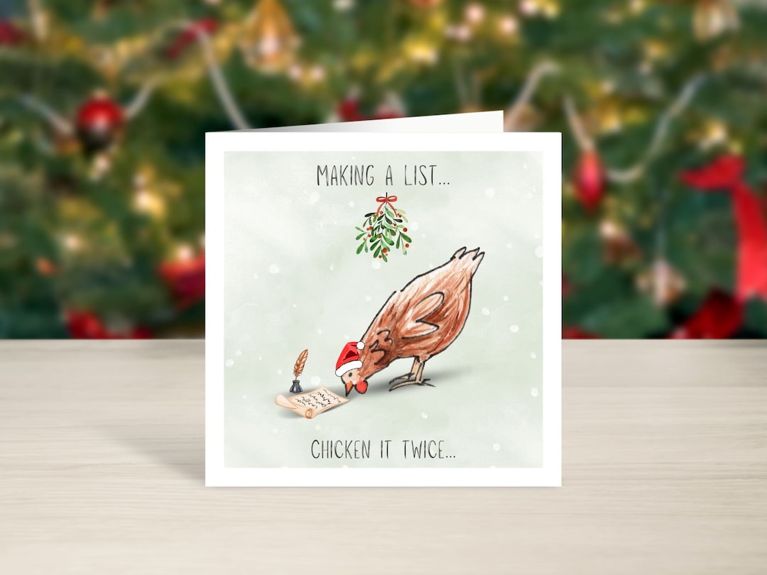 Funny Hen Christmas Card, Chicken Christmas Card, Poultry Christmas ...