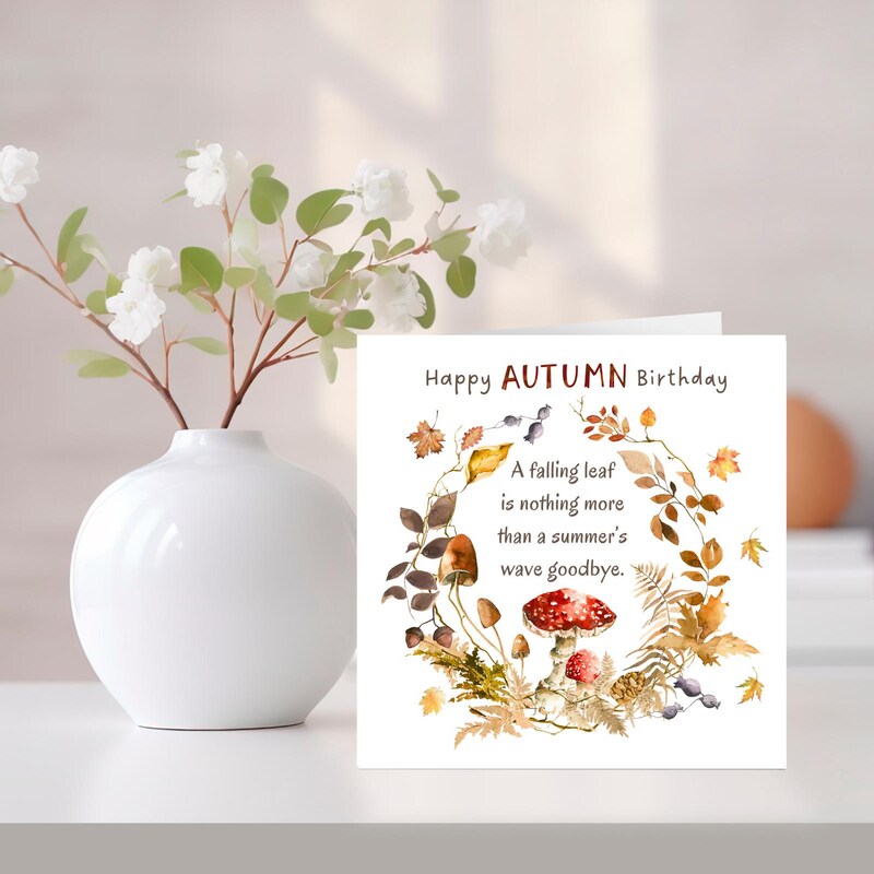 Autumn Birthday Card - Etsy