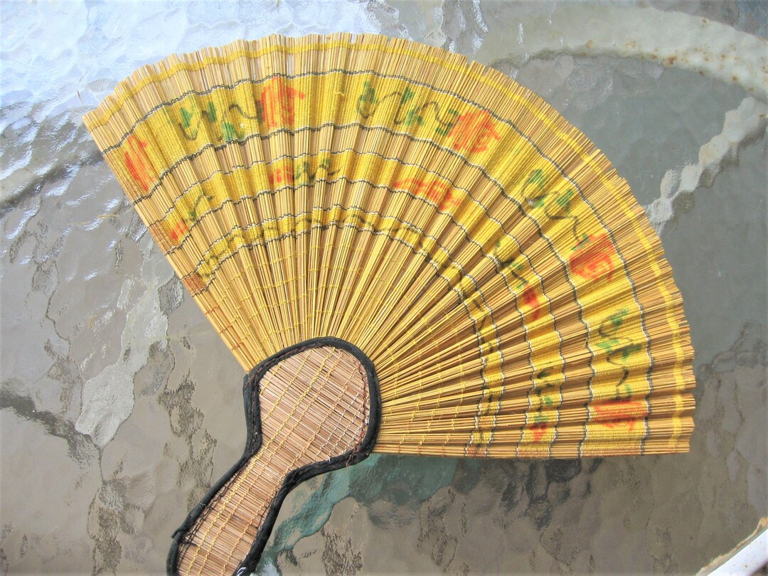 Woven Grass Straw & Thread Hand Fan Made in Indonesia - Etsy