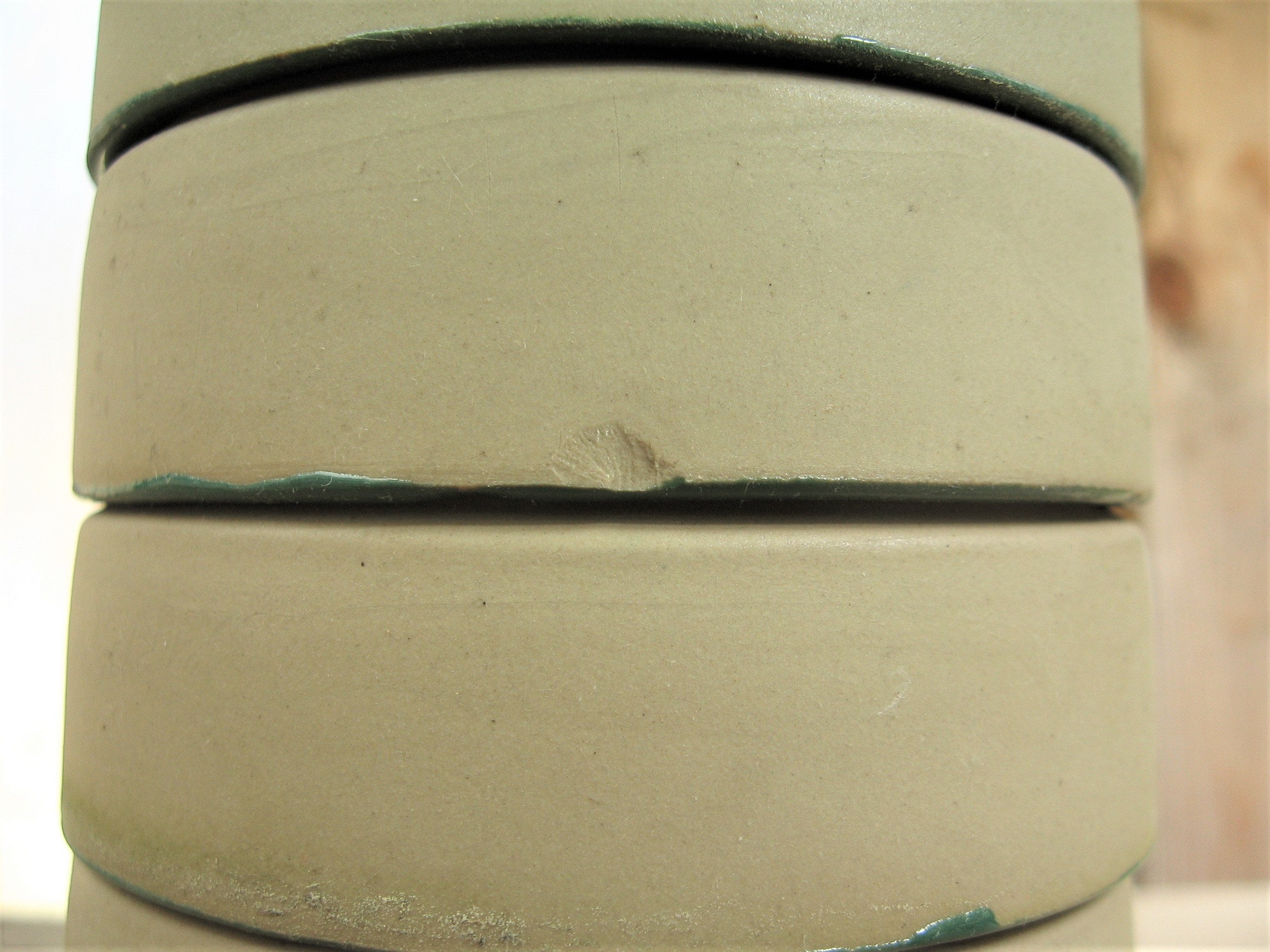 Six Gray Clay Planter Pots, Glazed Green Interior - Etsy