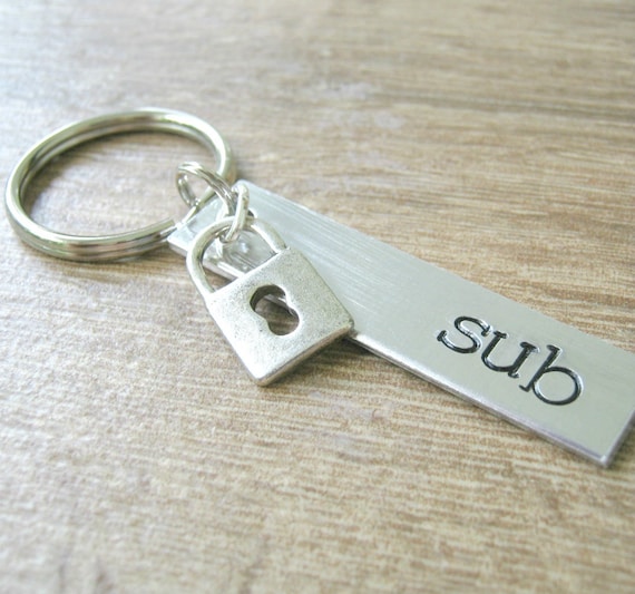 Sub Keychain Padlock Charm BDSM Keychain Sub Gift | Etsy