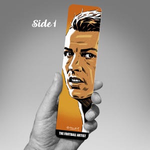 CRISTIANO RONALDO, Double-sided Illustrated Football BOOKMARK, Soccer ...