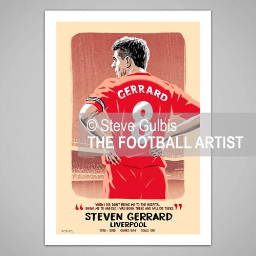 STEVEN GERRARD Liverpool Football Giclee Art Print | Etsy