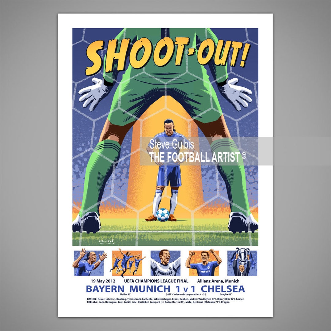 DROGBA SHOOT-OUT Champions League 2012, Chelsea V Bayern, Giclee Art ...