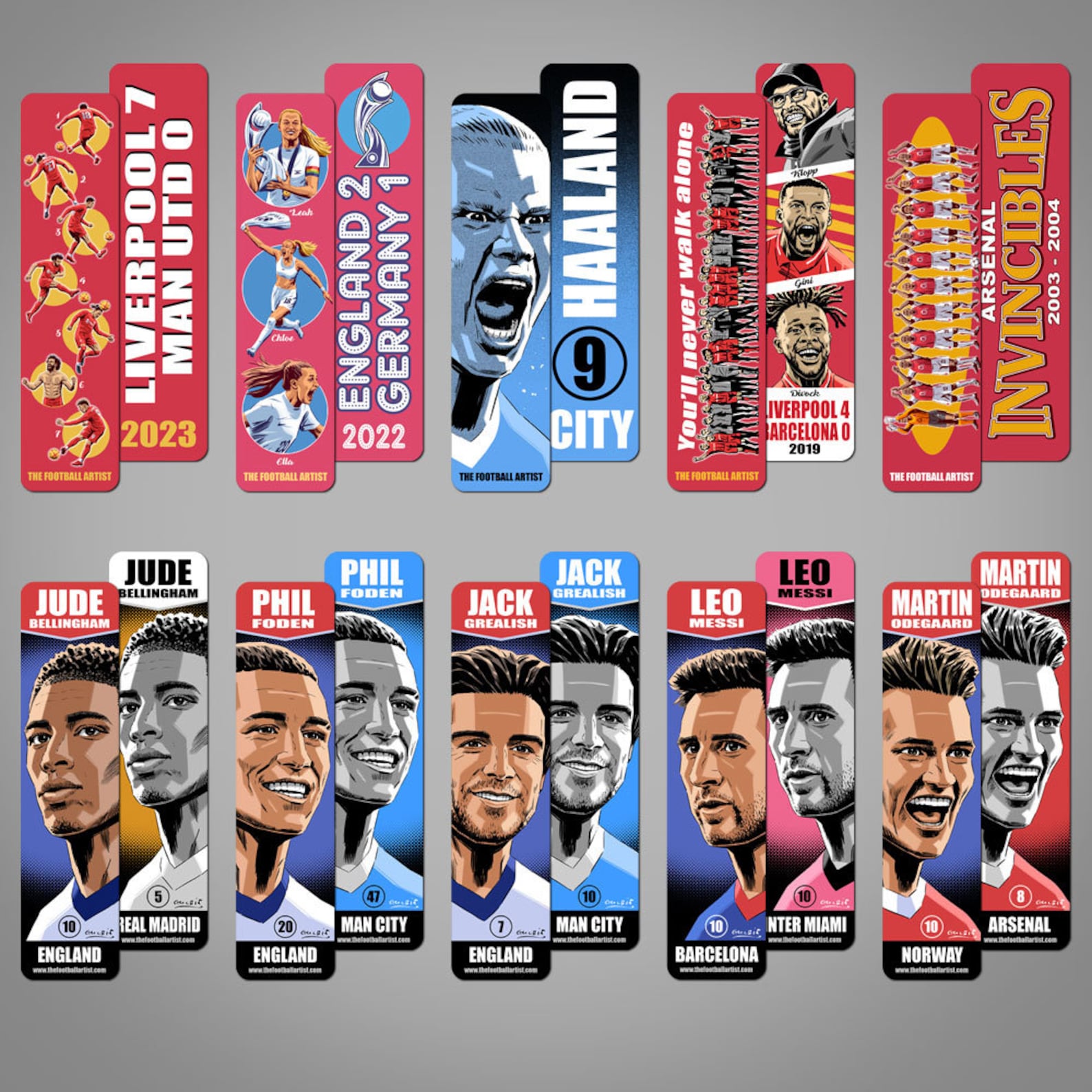 JUDE BELLINGHAM Double-sided Illustrated Football BOOKMARK, England ...