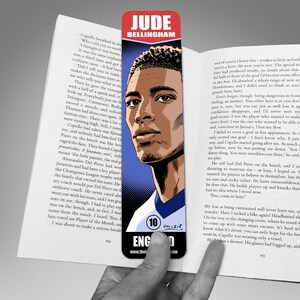 JUDE BELLINGHAM Double-sided Illustrated Football BOOKMARK, England ...