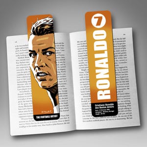 CRISTIANO RONALDO, Double-sided Illustrated Football BOOKMARK, Soccer ...