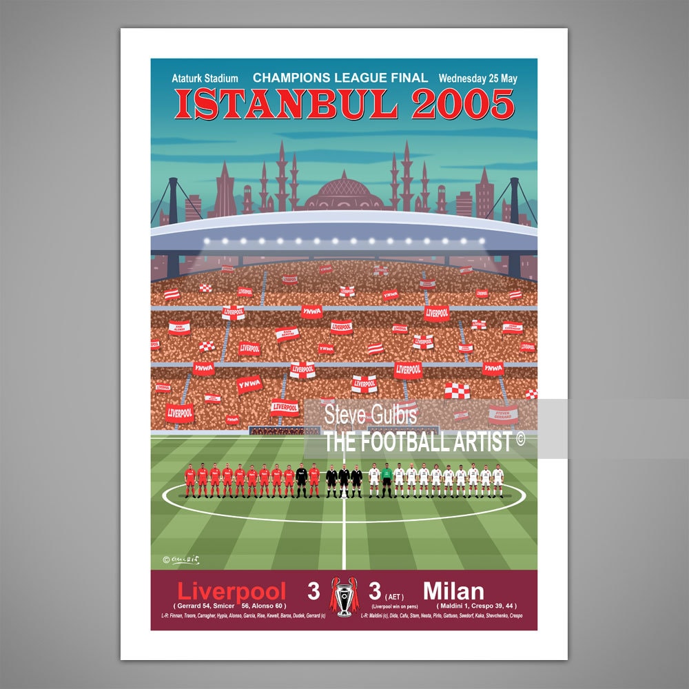 ISTANBUL 2005 Liverpool Champions League Football, Giclee Art Print ...