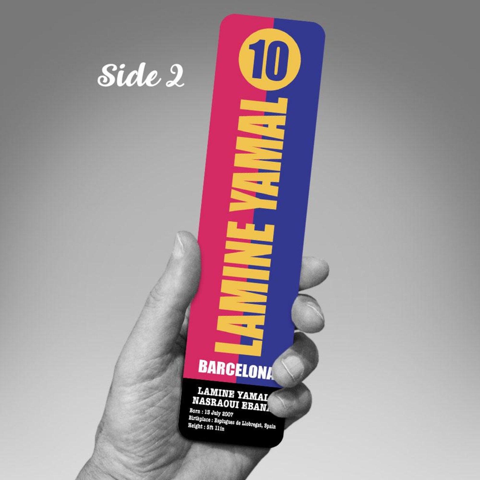 LAMINE YAMAL BOOKMARK: Double-sided Illustrated Barcelona Football Gift ...