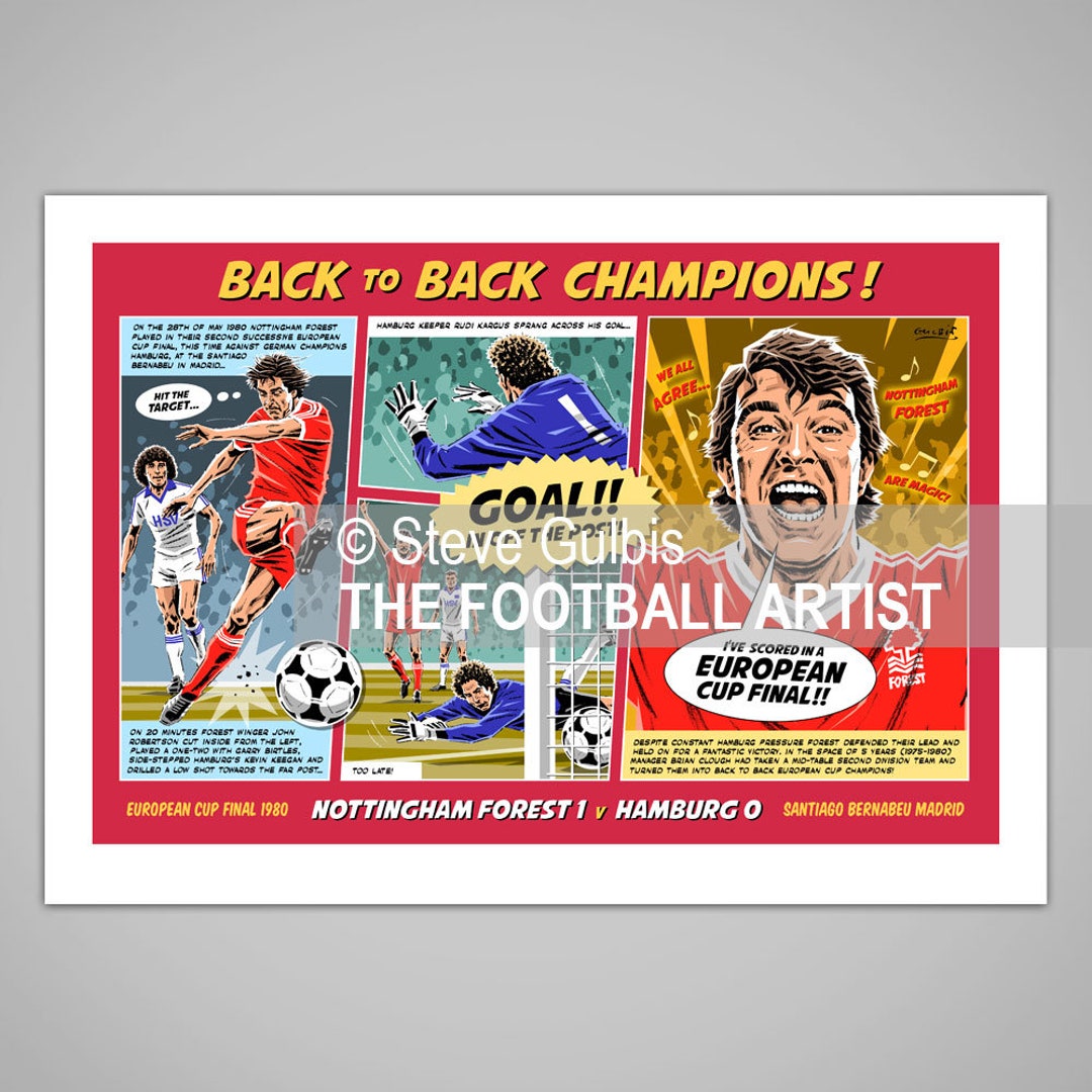 Nottingham Forest 1980 European Cup Final Art Print, John Robertson ...