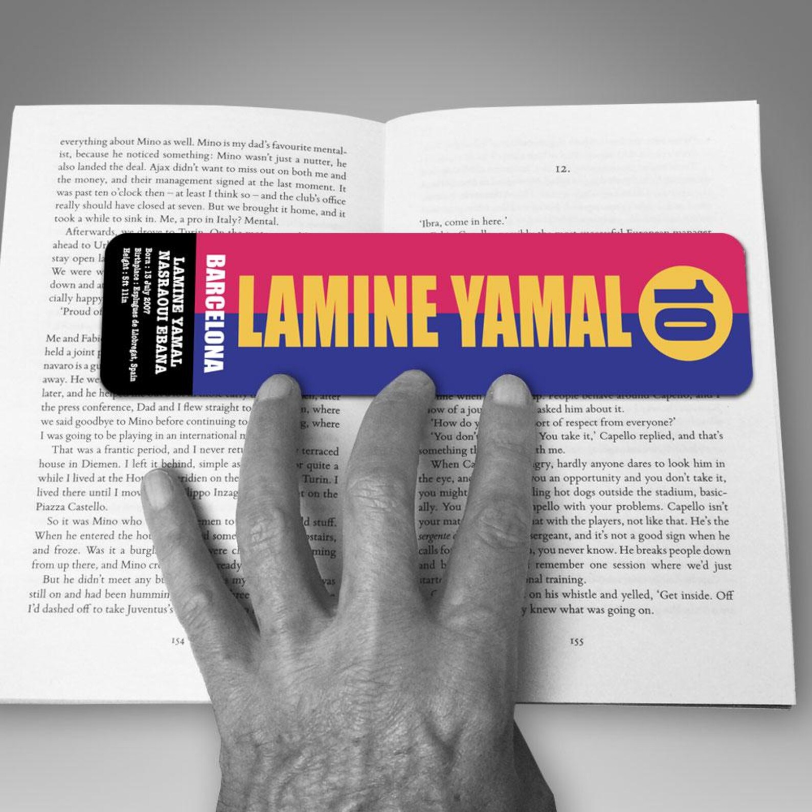 LAMINE YAMAL BOOKMARK: Double-sided Illustrated Barcelona Football Gift ...