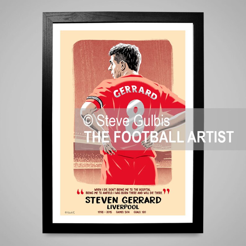 STEVEN GERRARD Liverpool Football Giclee Art Print - Etsy UK