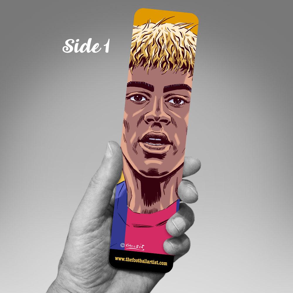 LAMINE YAMAL BOOKMARK: Double-sided Illustrated Barcelona Football Gift ...