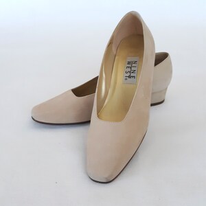 Nine West Suede Pumps - Vintage Bone Color Women Shoes - Low Heel Pumps ...