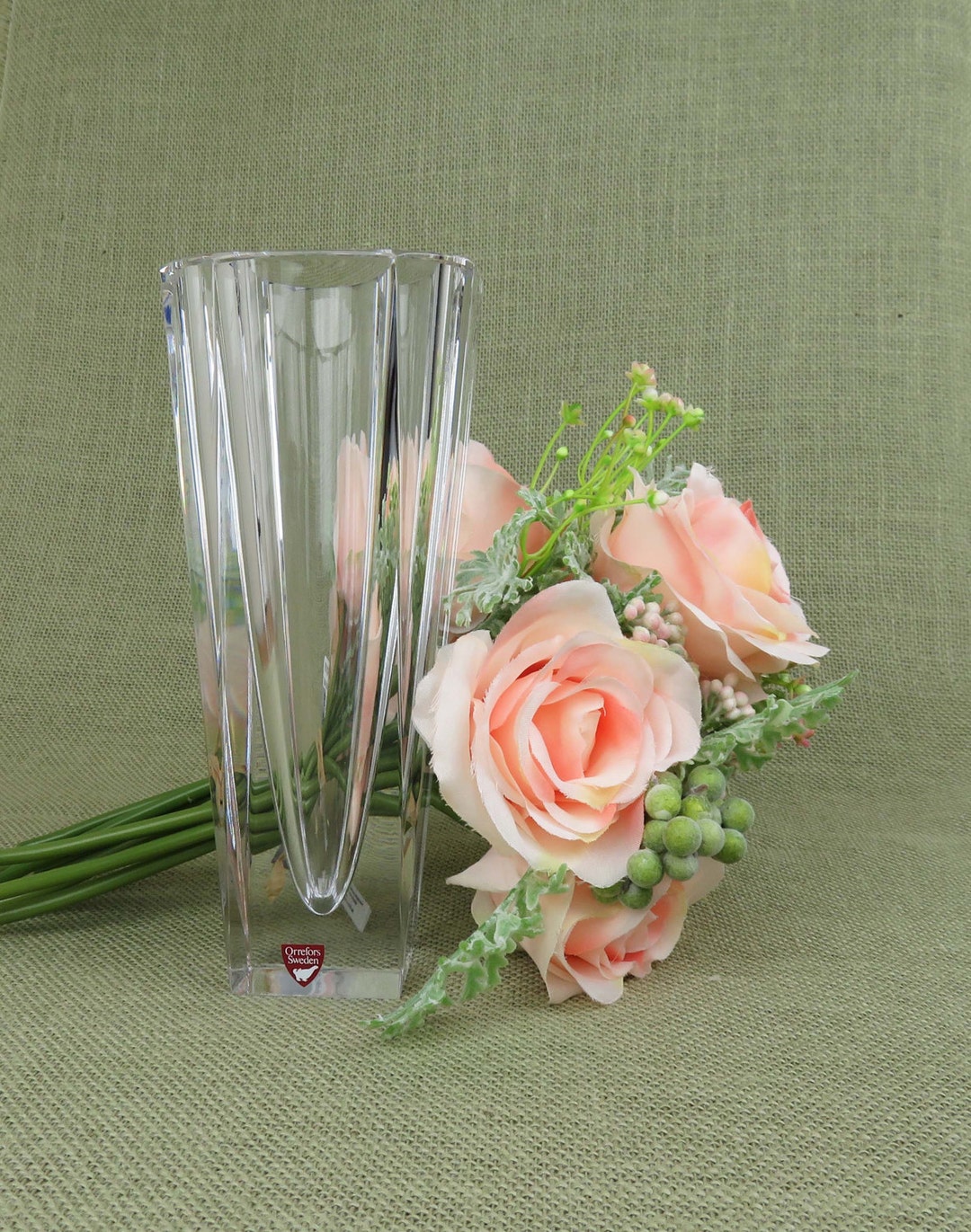 Orrefors Crystal Vase - Wedding Gift - Vintage Orrefors Odyssey Collection by Lars Hellsten ...