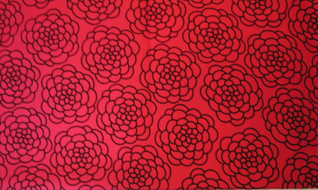Red Taffeta Fabric - Flocked Taffeta Fabric - Special Occasion Fabric ...