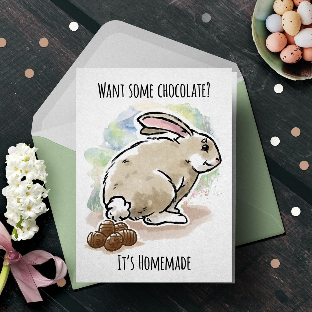 Funny Easter Card it's Homemade Happy Easter Chocolate, Funny Easter ...