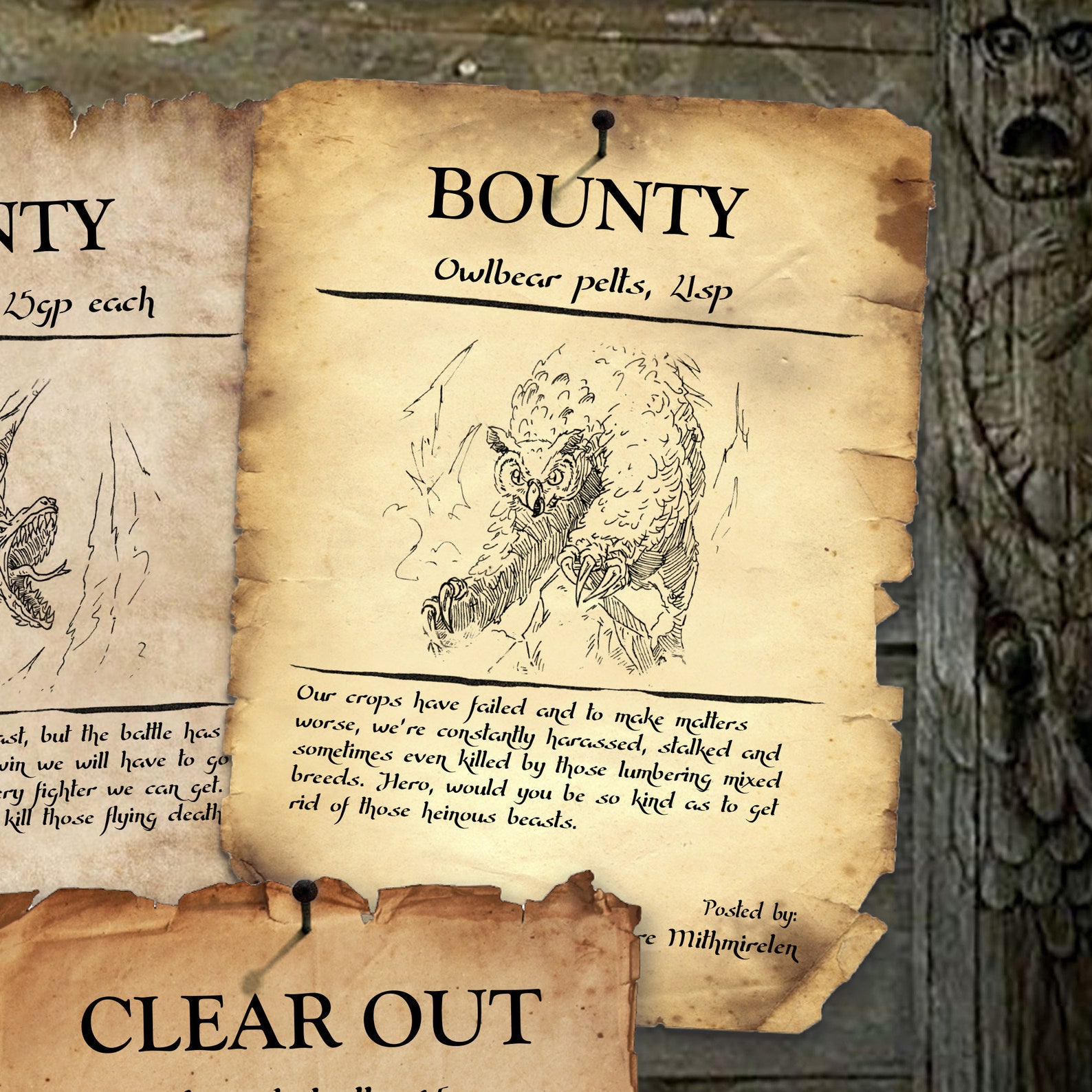 D&D Bounty Posters forests and Fey editable PDF - Etsy