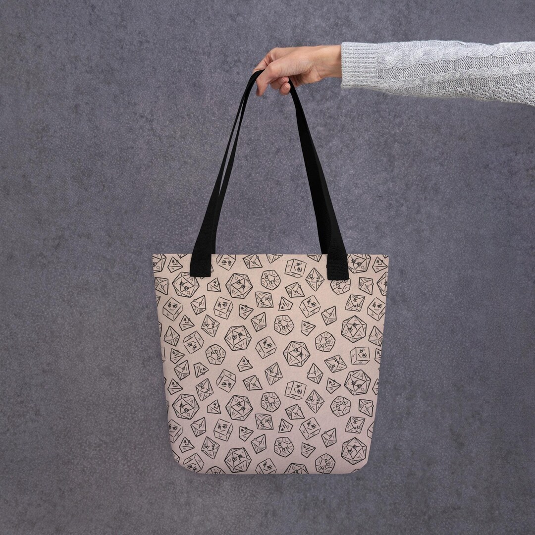 Dnd Dice-themed Tote Bag "dice With Character" (brown) – Perfect for ...