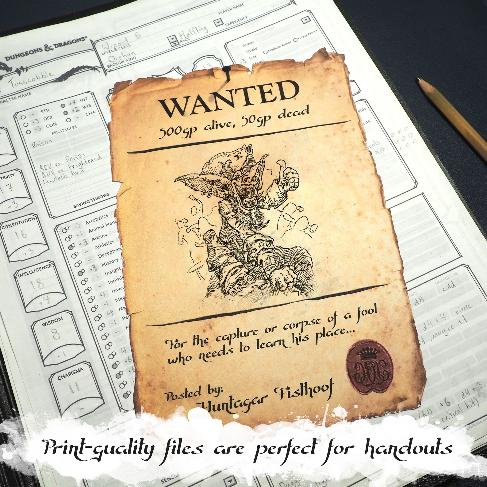 D&D Bounty Posters forests and Fey editable PDF Dungeons and Dragons ...