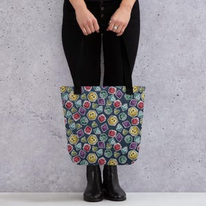 Dnd Dice-themed Tote Bag dice With Character Perfect for Dungeons ...