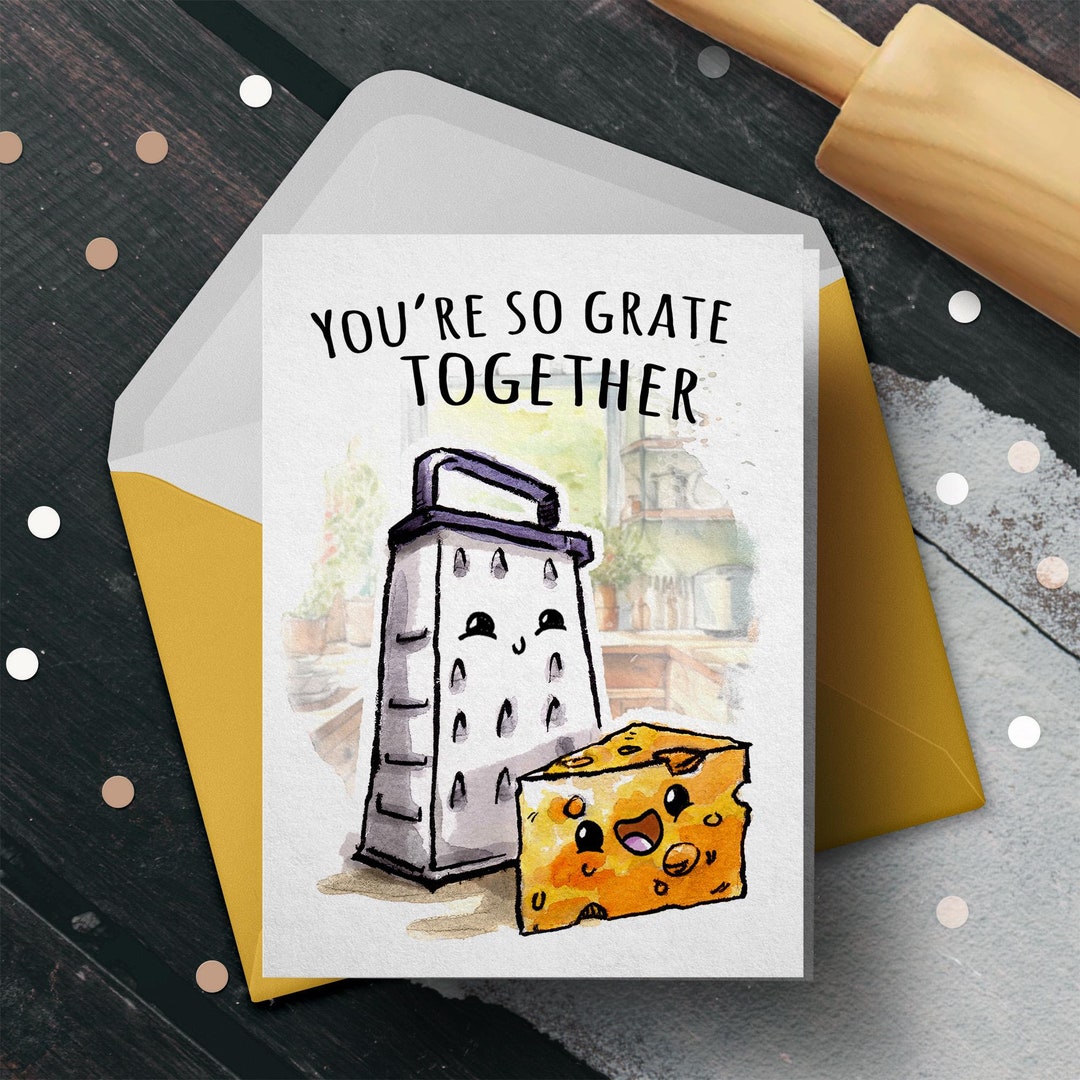 Funny Cute Cheese Wedding Card - "grate Together" - Perfect for Cheese ...