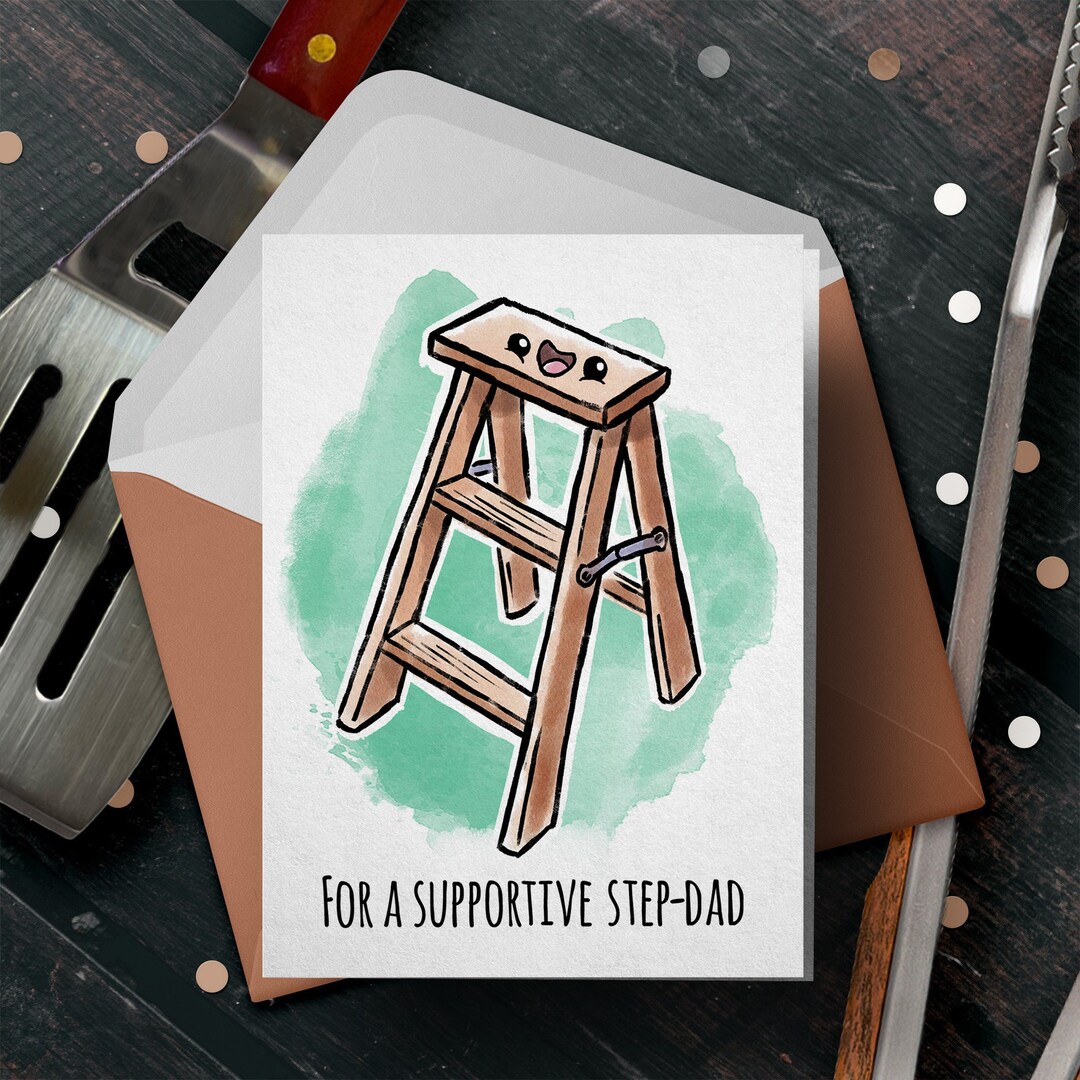 Funny Step Dad Card stepdadder Greeting Card Birthday Card for Father's ...