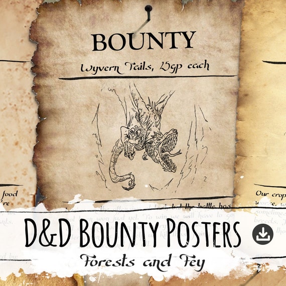 D&D Bounty Posters forests and Fey editable PDF - Etsy
