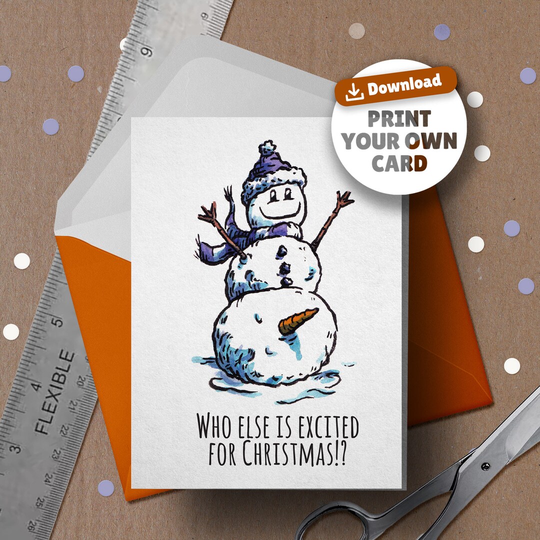 Funny Crude excited for Christmas Christmas Card - Etsy