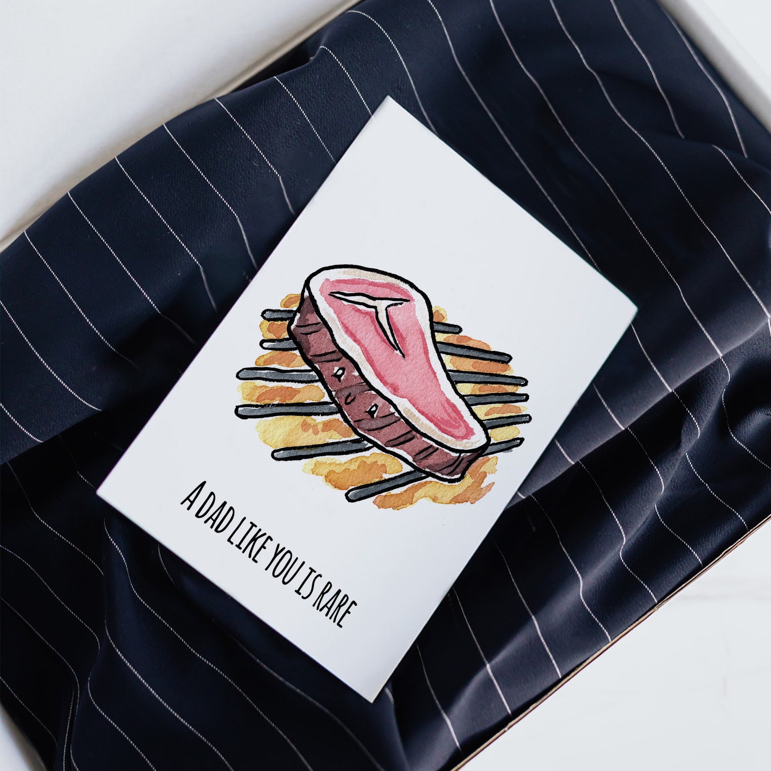 Funny Steak Fathers Day Card 'dad Like You is Rare - Etsy