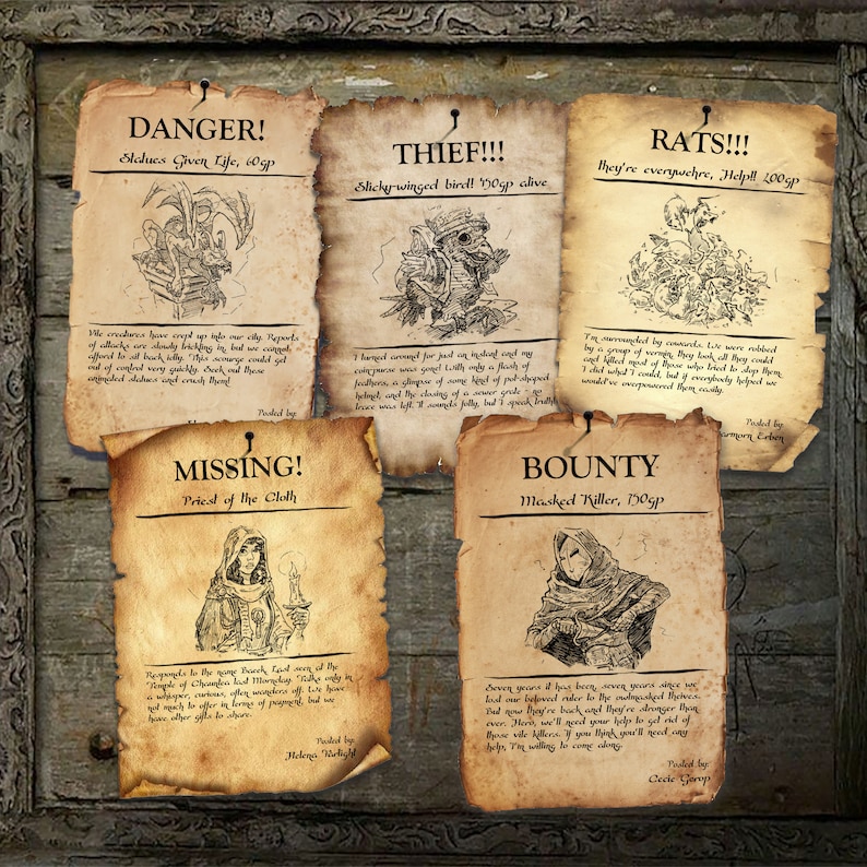 D&D Bounty Poster "towns and Cities" (editable PDF) - Dungeons and ...