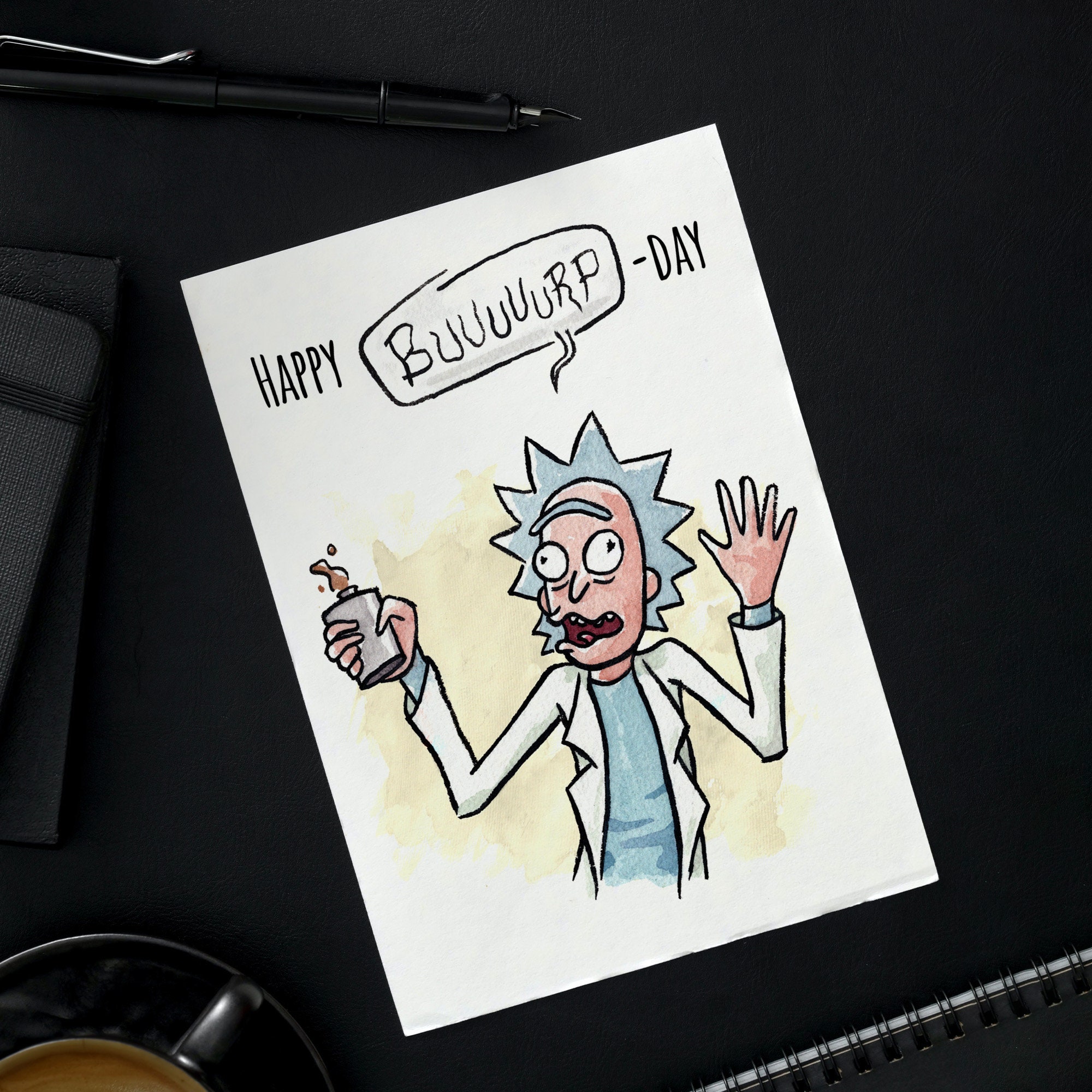 Rick And Morty Birthday Card Happy Buuurp Day Etsy