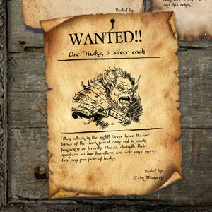Dnd Bounty Poster "goblins & Orcs" (editable PDF) - Dungeons and ...