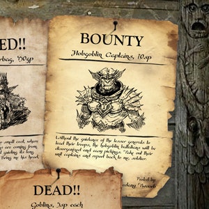 Dnd Bounty Poster "goblins & Orcs" (editable PDF) - Dungeons and ...