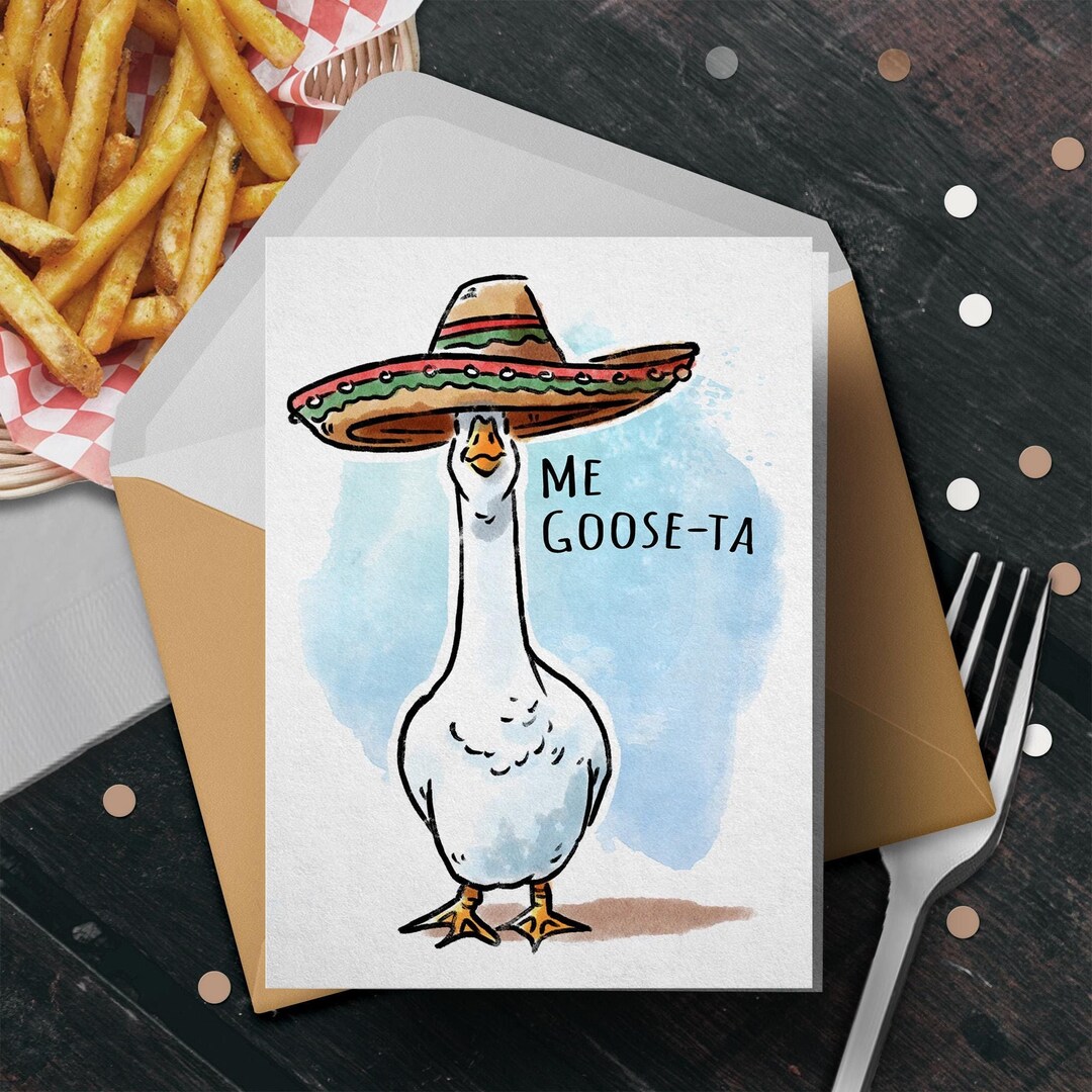 Funny Spanish Goose Pun Valentine’s Day Card "me Goose-ta" | Cute Love ...