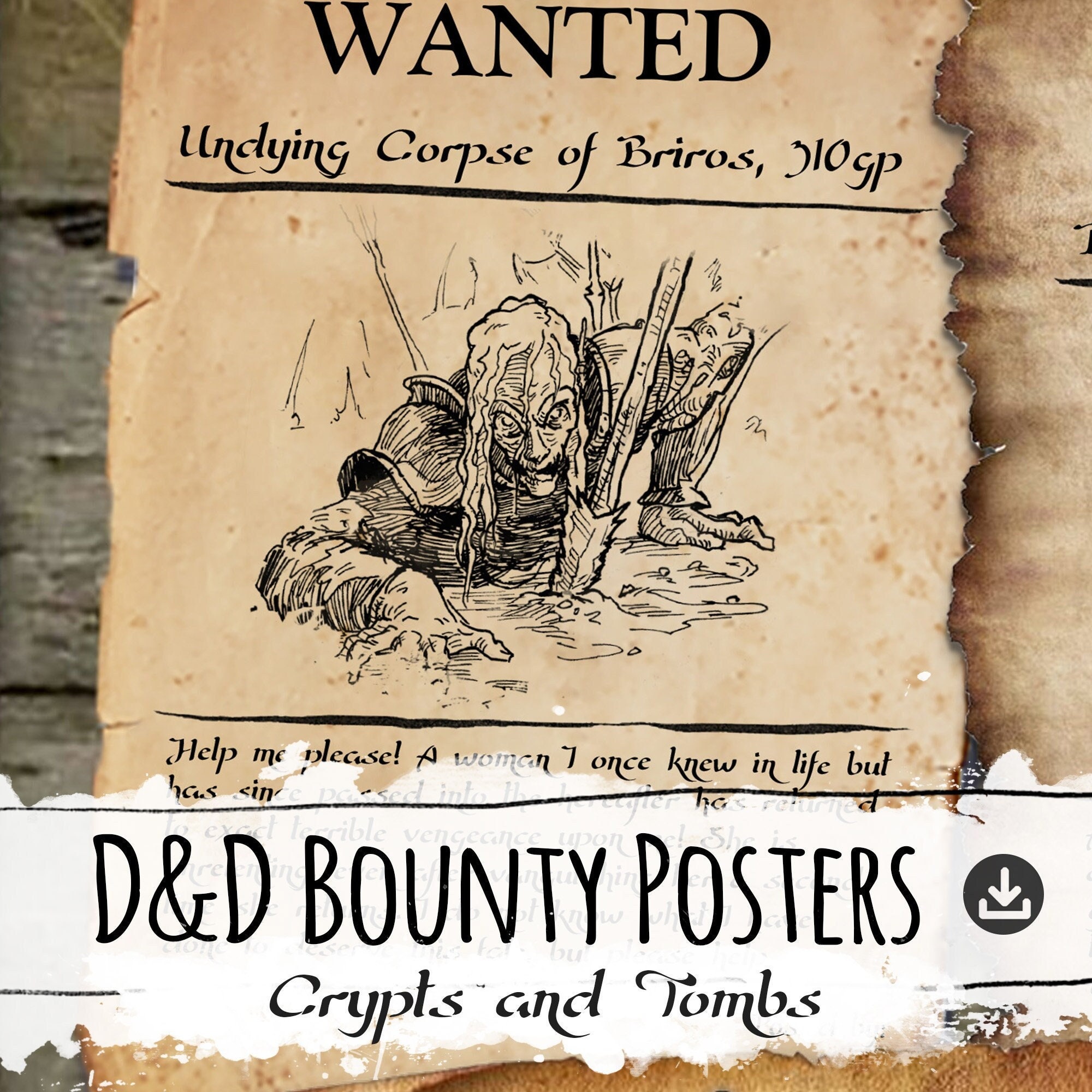 D&D Bounty Poster: Crypts and Tombs, Editable Monster Art (PDF) - Etsy ...