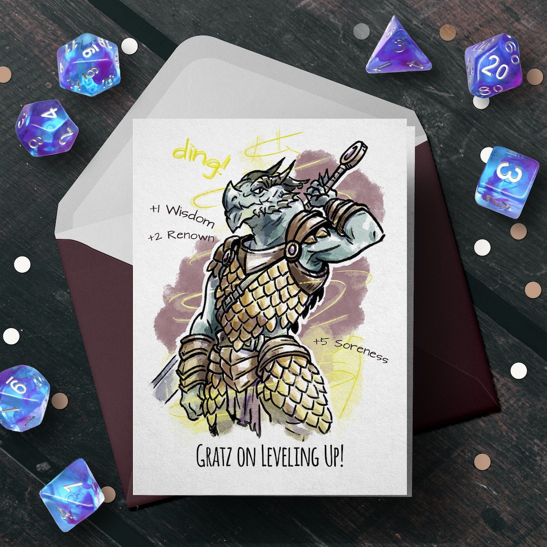 D&D Birthday Card gratz Dungeons and Dragons Card, Critical Role Dnd ...
