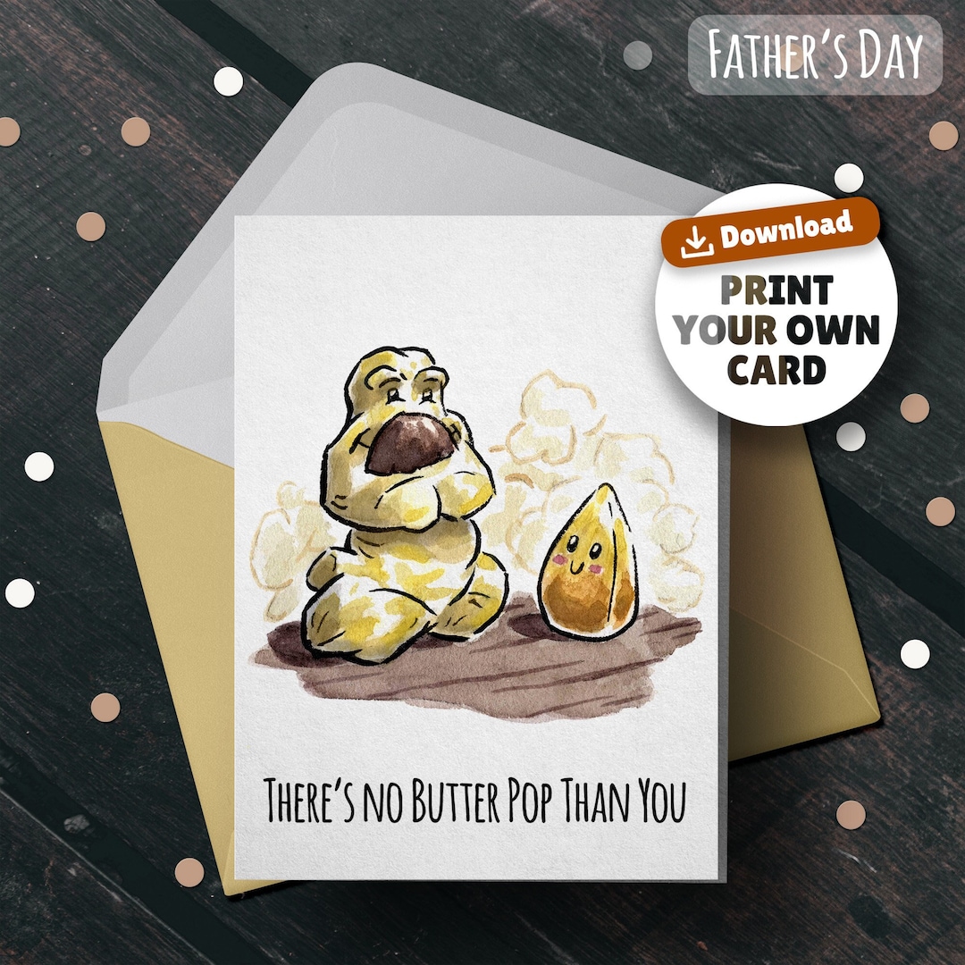 Funny Father's Day Card: Popcorn Dad Joke (digital Download) - Etsy