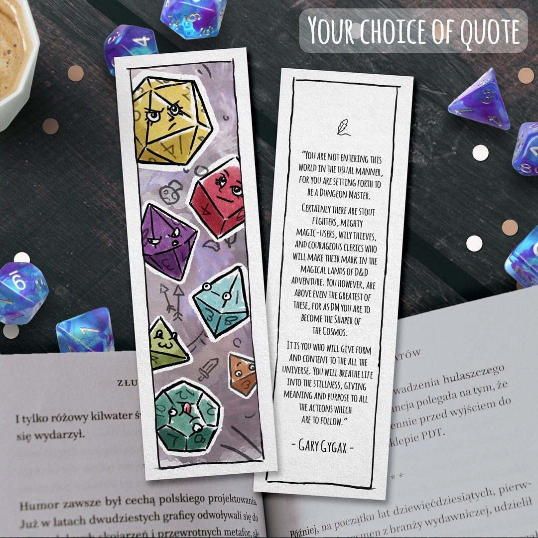 D&D Bookmark Gift personalizable Book Lover Gift, Reading Nerd Gift ...