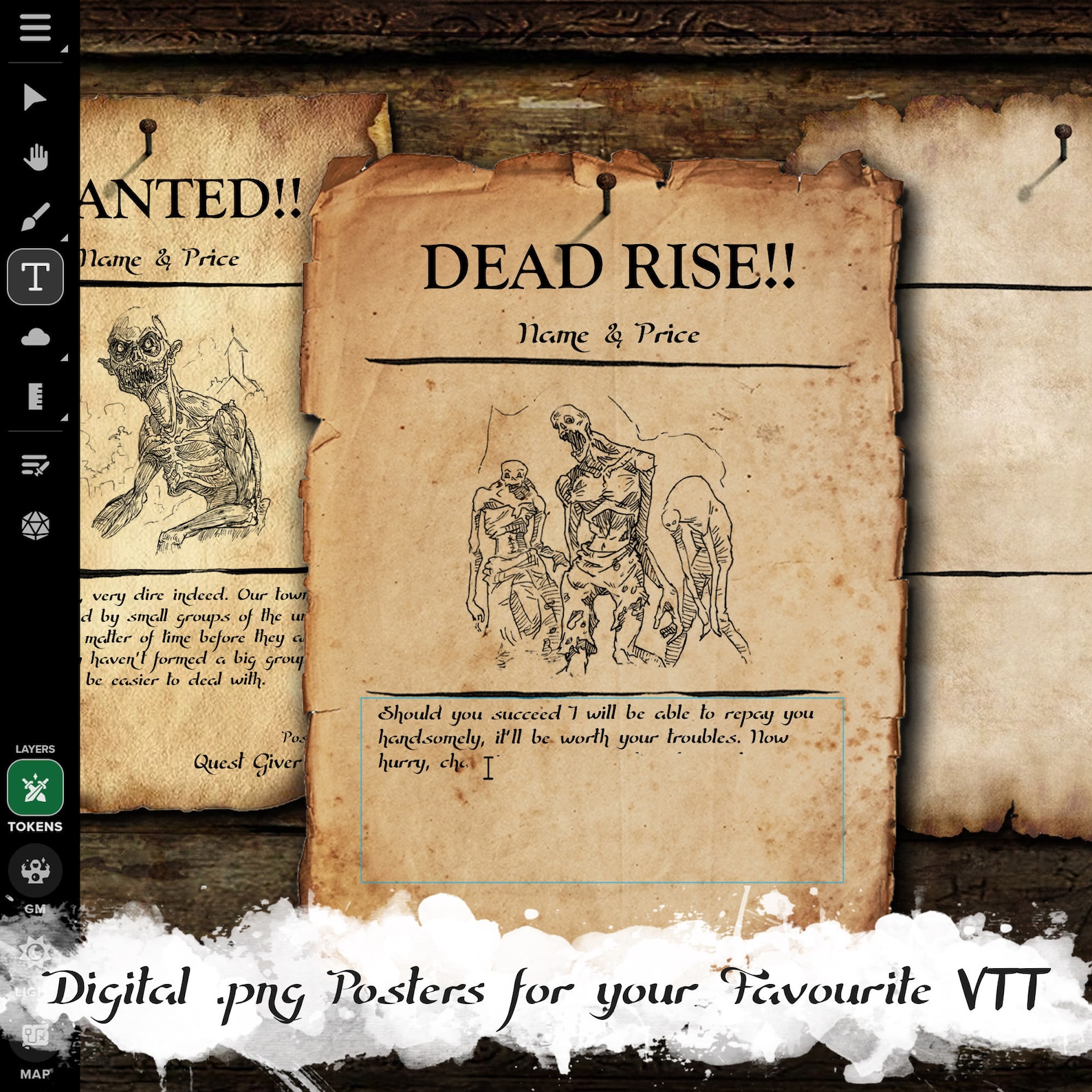 D&D Bounty Posters forests and Fey editable PDF Dungeons and Dragons ...