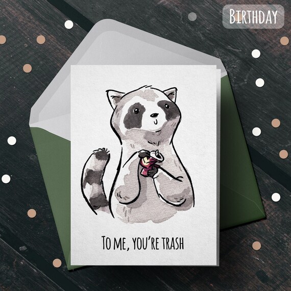 Funny Birthday Card you're Trash Birthday - Etsy