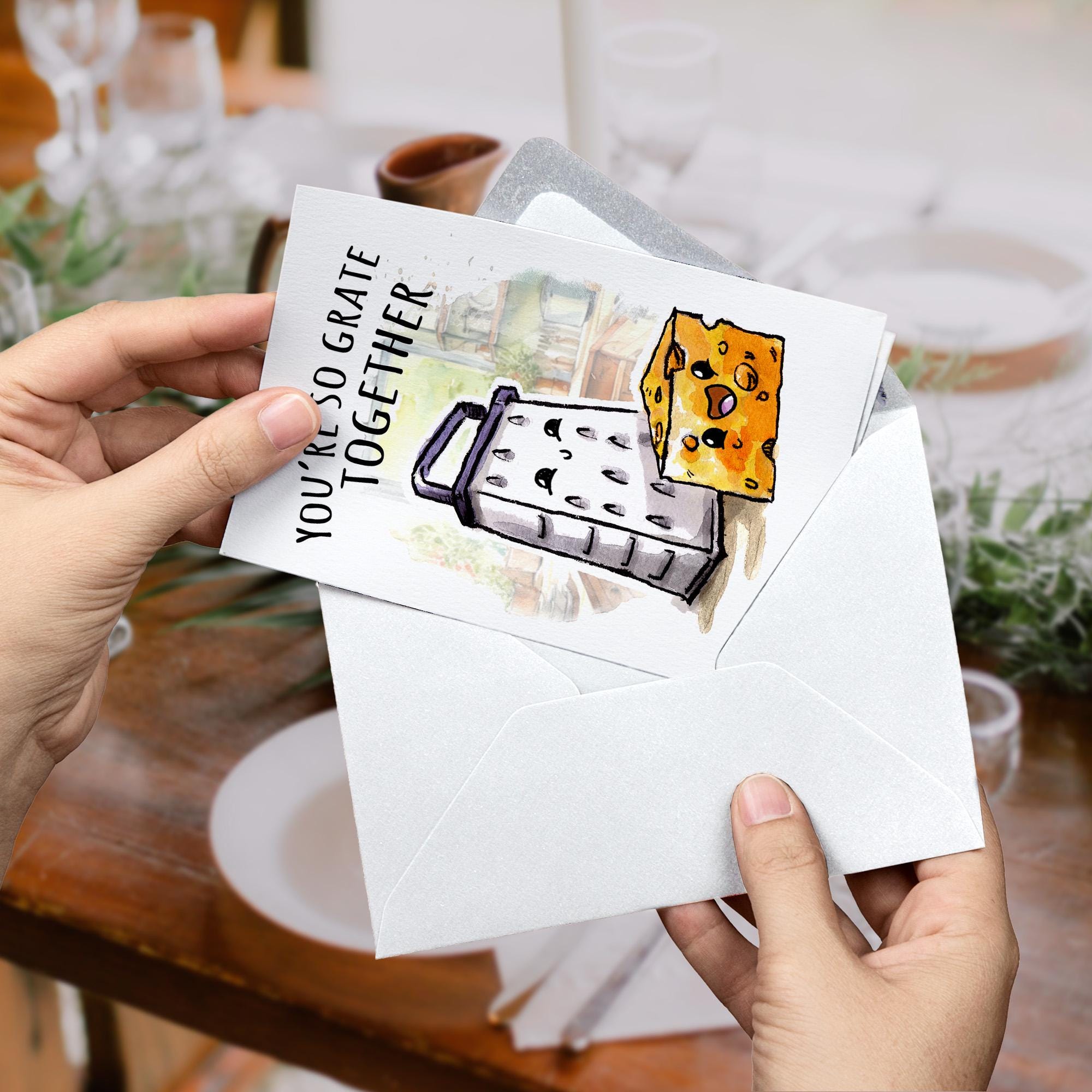 Funny Cute Cheese Wedding Card - "grate Together" - Perfect for Cheese ...