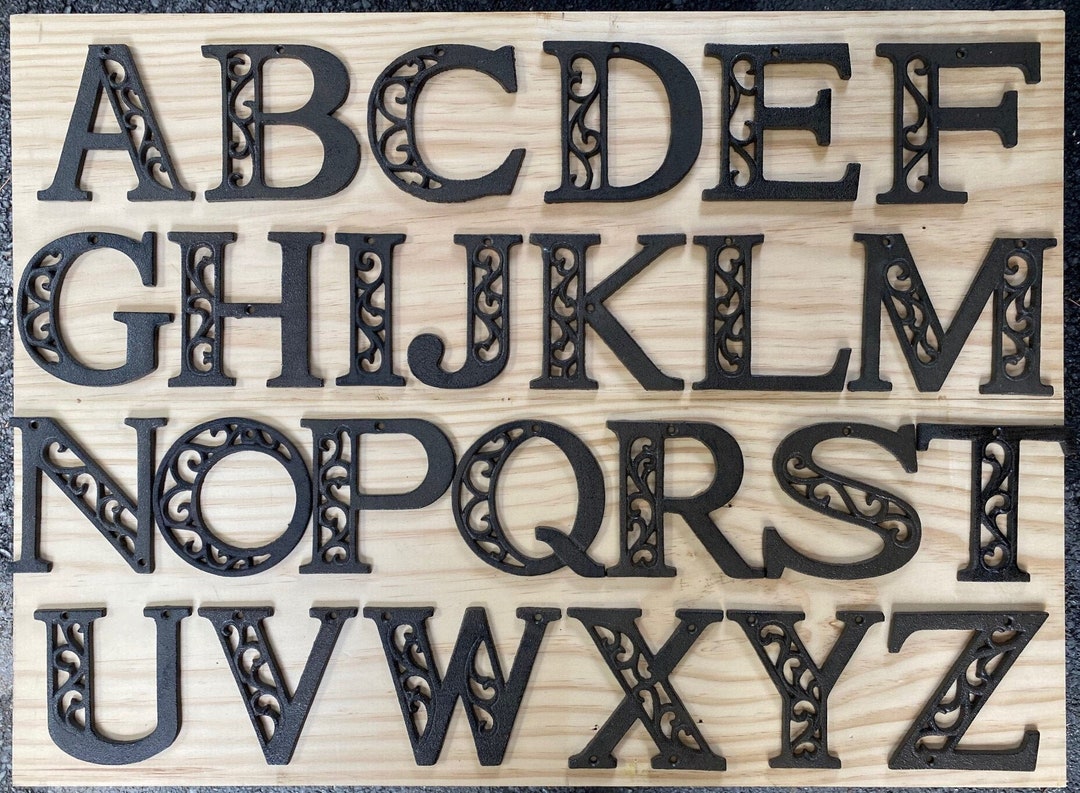 Alphabet Letters Cast Iron Scroll Letter Rustic Victorian Monogram ...